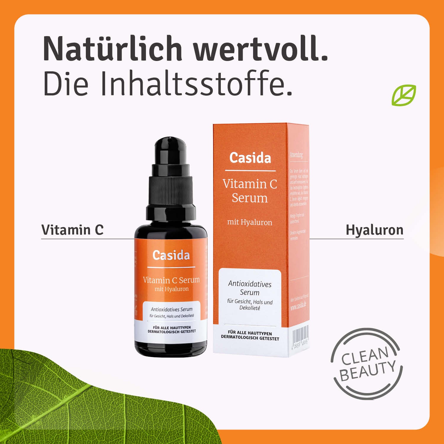Vitamin C Serum mit Hyaluron aus der Apotheke Casida